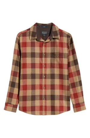 Pendleton Lodge Plaid Wool Button Up Shirt