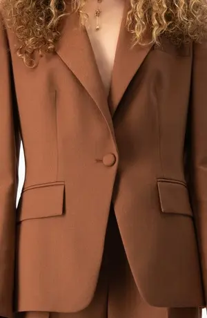 IVONNE Drop-shoulder Single-button Blazer