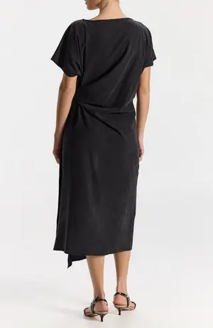 Ronen Chen Carmela Asymmetrical Shortsleeve Midi Dress