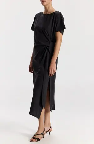 Ronen Chen Carmela Asymmetrical Shortsleeve Midi Dress