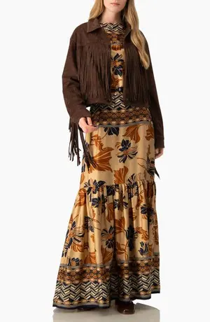 IVONNE Belted Floral Fit-and-flare Maxi Dress