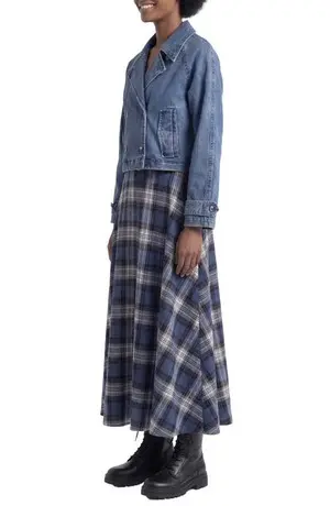 AREA STARS Blake Plaid Midi Skirt
