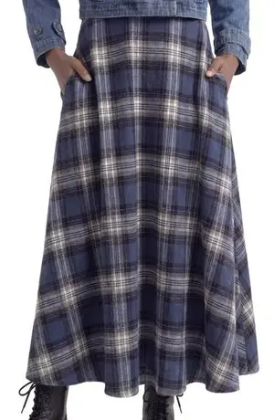 AREA STARS Blake Plaid Midi Skirt