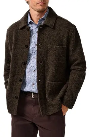 David Donahue Wool & Cashmere Blend Chore Jacket - Chocolate