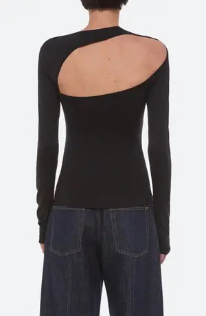 Helmut Lang Asymmetrical Cutout Long Sleeve T-shirt