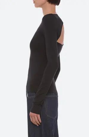 Helmut Lang Asymmetrical Cutout Long Sleeve T-shirt