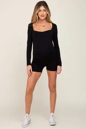 PINKBLUSH Square Neck Long Sleeve Romper