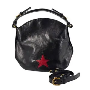 MADISON MAISON Star Embellished Leather Shoulder Bag - Black