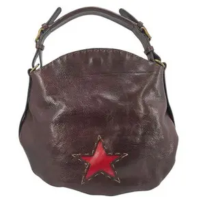 MADISON MAISON Madison Maison Star Embellished Leather Shoulder Bag Brown