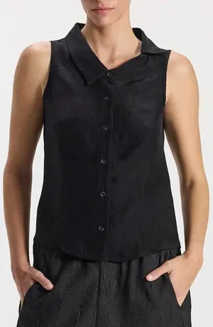 Ronen Chen Sleeveless Button-down Top