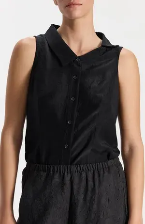 Ronen Chen Sleeveless Button-down Top
