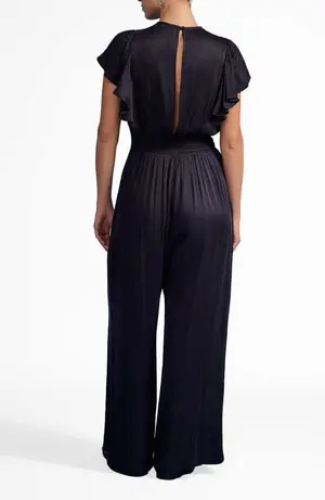 Ronen Chen Naya Ruffle Sleeve Flowy Jumpsuit