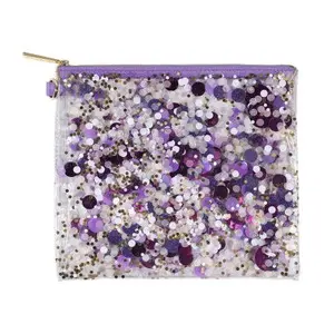 PACKED PARTY Spirit Squad Confetti Everything Pouch Makeup Bag Travel Bagcosmetic Bag For - Purple