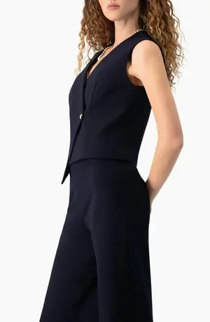 IVONNE Wrap-front Single-button Vest
