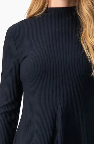 IVONNE Boat-neck Long Sleeve A-line Dress