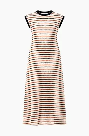 IVONNE Fit-and-flare Striped Knit Dress