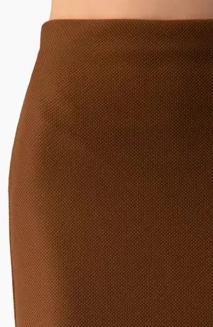 IVONNE Cuffed-hem Midi Skirt With Rear Slit