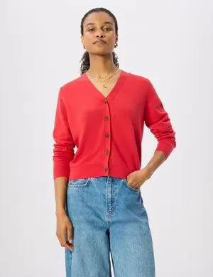 Whistles V-neck Linen Blend Cardigan