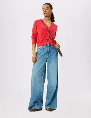 Whistles V-neck Linen Blend Cardigan