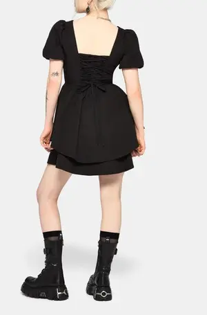 DISTURBIA Obsidia Lace Up Corset Mini Dress