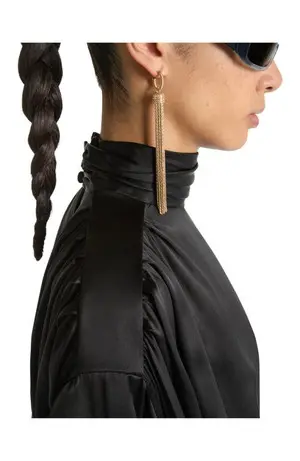Balmain Silk Satin Blouse With Tie Detail