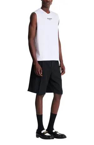 Balmain Embroidered Paris Tank Top - White