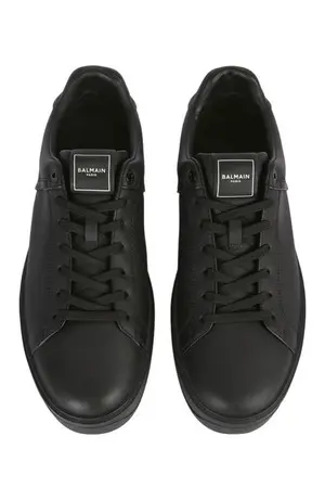 Balmain B-court Smooth Leather Trainers - Black