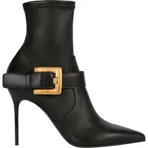 Balmain Anthem Stretch Leather Ankle Boots - Black