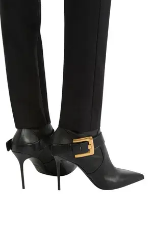 Balmain Anthem Stretch Leather Ankle Boots