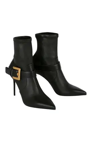 Balmain Anthem Stretch Leather Ankle Boots