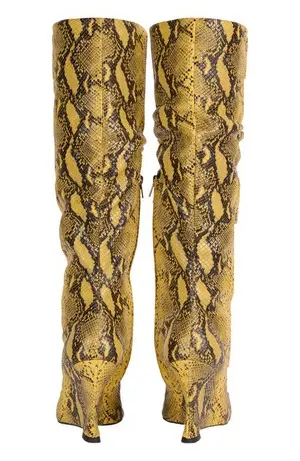 Balmain Wedge Boots In Python-effect Leather