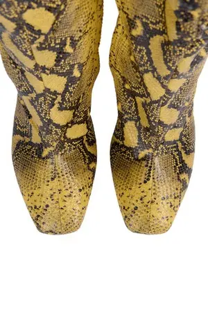Balmain Wedge Boots In Python-effect Leather