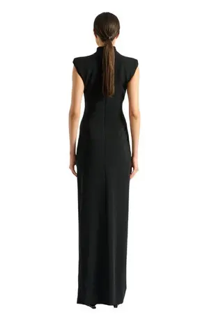 Balmain Long Jersey Dress With Leg Slit