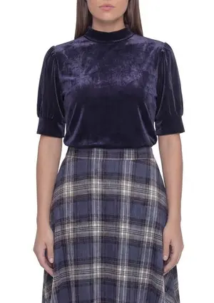 AREA STARS Hailey Velvet Mock Neck Top