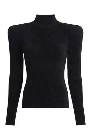 Balmain Fluffy Ribbed Knit Jumper - Black
