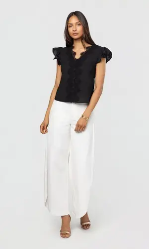 Generation Love Arden Lace Combo Voile Blouse - Black