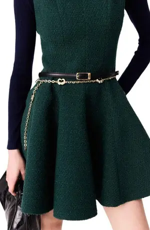 Maje Slim Leather Belt