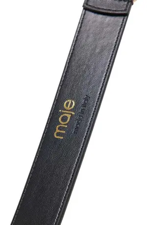 Maje Leather Belt With Oval Buckle