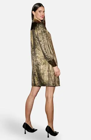 YUMI Luminous Bow-tie Shirt Dress