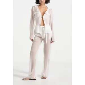 Manière De Voir Sheer Shirt With Clasp - White