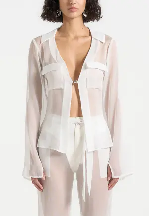 Manière De Voir Sheer Shirt With Clasp
