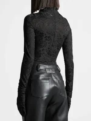 Manière De Voir Ivy Jacquard Bodysuit With Gloves