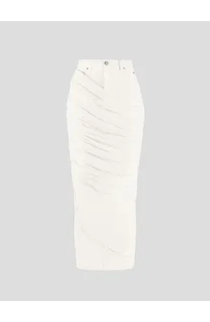 Manière De Voir Draped Mesh Denim Maxi Skirt