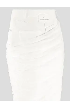 Manière De Voir Draped Mesh Denim Maxi Skirt