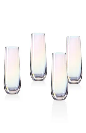 GODINGER Set Of 4 Stemless Champagne Flutes