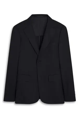 Bugatchi Two Button Wool Blend Blazer - Black