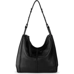 THE SAK Los Feliz Bucket Hobo Leather Bag Black