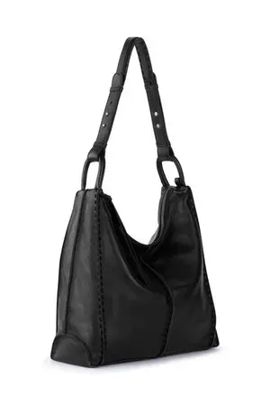 THE SAK Los Feliz Bucket Hobo Leather Bag - Black