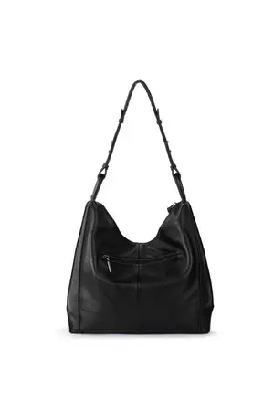 THE SAK Los Feliz Bucket Hobo Leather Bag - Black