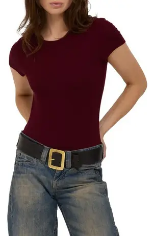 PROJECT SOCIAL T Griffith Rib Baby T-shirt - Dark Cherry